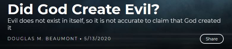 Did God Create Evil? | Douglas Beaumont