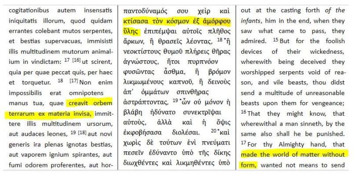 “Formless Matter” in Wisdom 11:17 | Douglas Beaumont